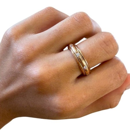 BAGUE PIAGET POSSESSION OR ROSE DIAMANTS 7.86 GRS